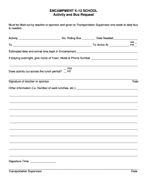 Fillable Online Activity and Bus Request Fax Email Print - pdfFiller