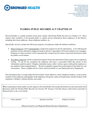Fillable Online browardhealth FLORIDA PUBLIC RECORDS ACT CHAPTER 119 ...