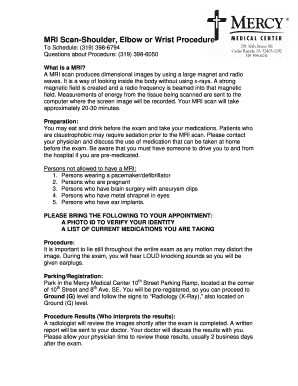 Fillable Online MRI Shoulder Fax Email Print - pdfFiller