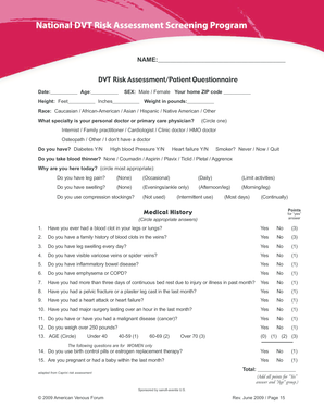 Fillable Online Southern Hills Hospital Medical Center - National DVT ...