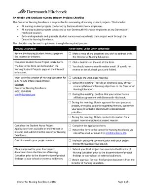 Fillable Online RN to BSN and Graduate Nursing Student Projects ...