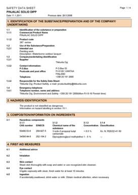 Fillable Online SafetyDataSheets PINJALAC SOLID DIPP Fax Email Print ...