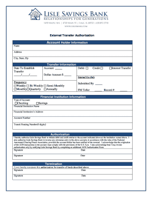 Fillable Online Account Holder Information Transfer Information Fax ...