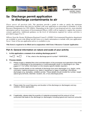 Fillable Online 5a Discharge permit application to discharge ...