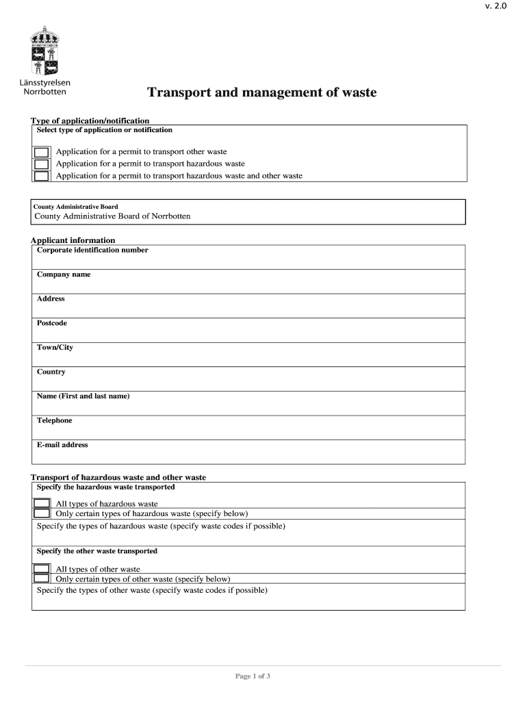 Fillable Online Transport and management of waste Fax Email Print ...