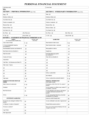 Fillable Online PERSONAL FINANCIAL STATEMENT - United Community Bank ...