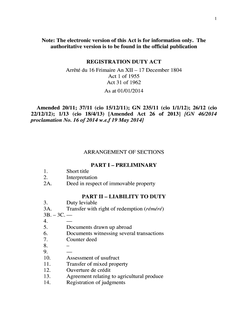 Fillable Online registrar mof govmu Revised laws of mauritius 2000 ...