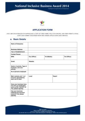 Fillable Online niba enterbusiness govmu BApplicationb form - National Inclusive Business Award ...