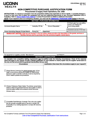 Fillable Online Non-Competitive Purchase Justification Form ...