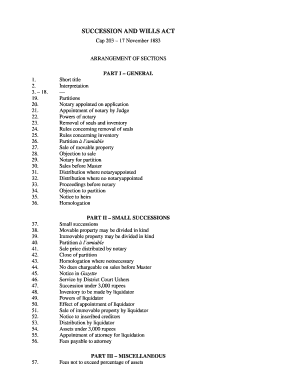 Fillable Online SUCCESSION AND WILLS ACT Fax Email Print - pdfFiller