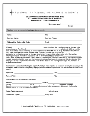 Fillable Online DISADVANTAGED BUSINESS ENTERPRISE DBE NO CHANGE Fax ...