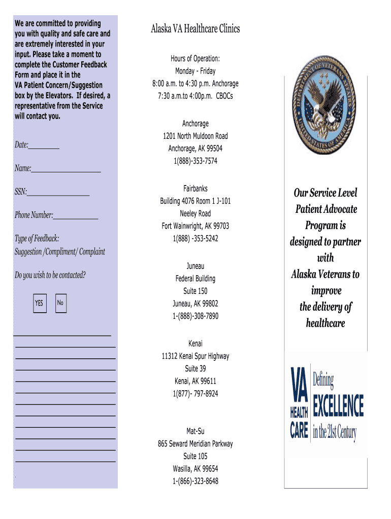 Fillable Online Alaska VA Healthcare Clinics - Alaska VA Healthcare ...