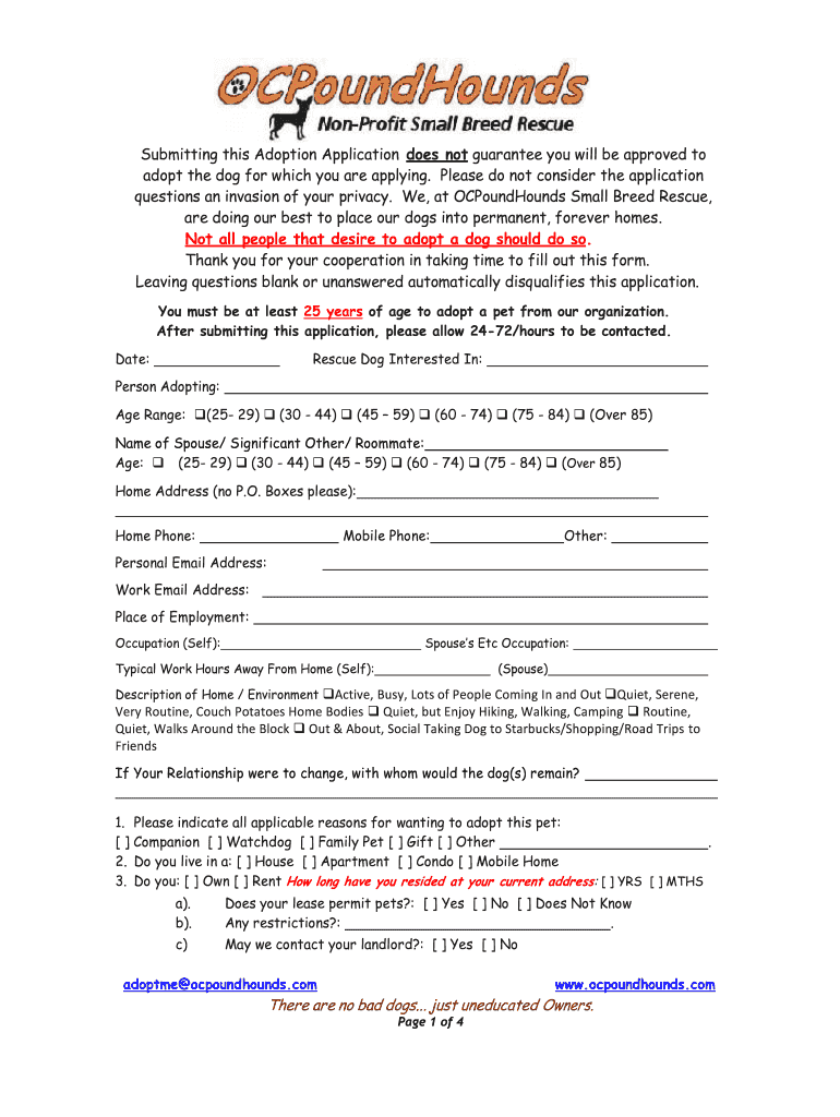 Fillable Online Submitting this questionnaire does not guarantee you ...