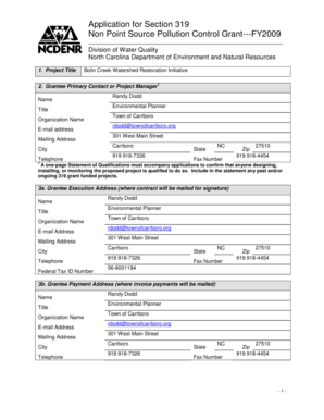 Fillable Online Application for Section 319 Non Point Source Pollution ...