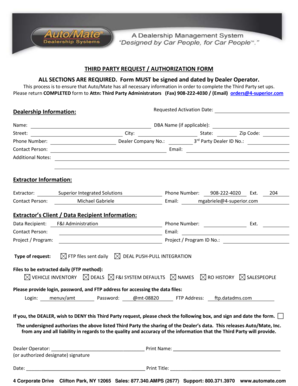 Fillable Online THIRD PARTY REQUEST AUTHORIZATION FORM ALL Fax Email ...