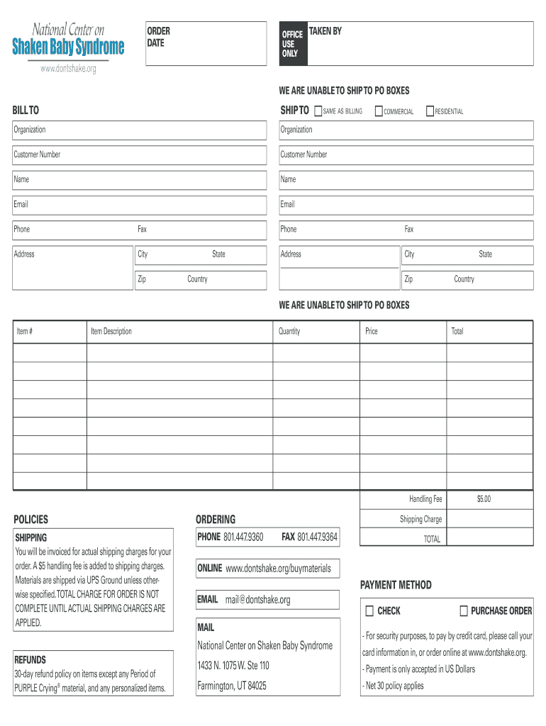 Fillable Online secure dontshake WE ARE UNABLE TO SHIP TO PO BOXES Fax ...