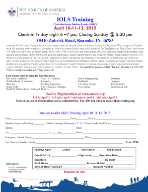 Fillable Online storage awac IOLS Training - storage awac Fax Email ...