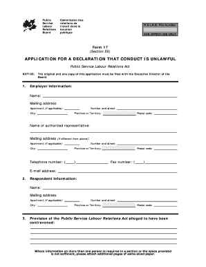 Fillable Online Form17 Section 58 Application for a declaration that ...