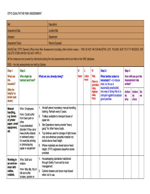 Fillable Online STFC QUALITATIVE RISK ASSESSMENT Fax Email Print ...