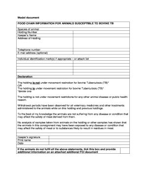 Fillable Online FOOD CHAIN INFORMATION FOR ANIMALS SUSCEPTIBLE TO ...