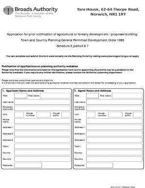 Fillable Online Application for prior notification of agricultural or ...