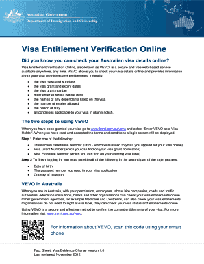 Fillable Online Visa Entitlement Verification Online Fax Email Print ...