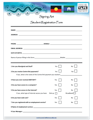 Fillable Online Signing Art Student Registration Form Fax Email Print ...