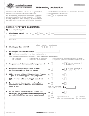 Fillable Online ato gov Section A Payees declaration Fax Email Print ...