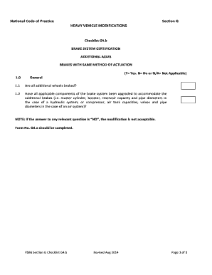 Fillable Online infrastructure gov BRAKE SYSTEM CERTIFICATION Fax Email ...