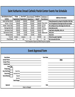Fillable Online Event Approval Form - St Katharine Drexel Fax Email ...