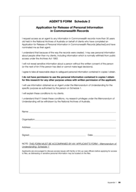 Fillable Online guides naa gov AGENTS FORM Schedule 2 Application for ...