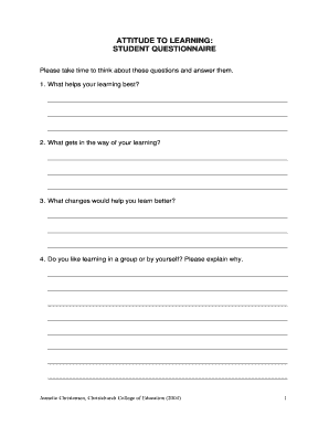 Fillable Online gifted tki org ATTITUDE TO LEARNING STUDENT ...