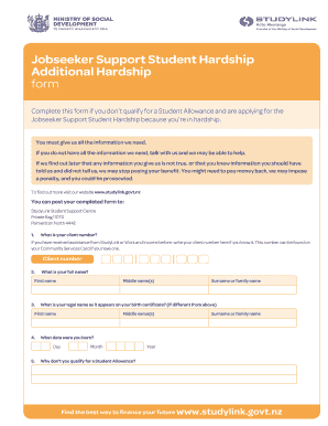 Fillable Online jobseeker support student hardship Fax Email Print ...