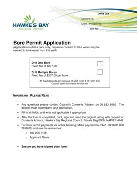 Fillable Online Bore Permit Application - Hawkes Bay Regional Council ...