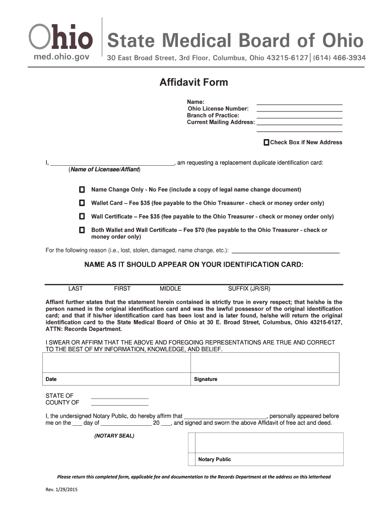 Fillable Online med ohio Affidavit Form .docx Fax Email Print - pdfFiller