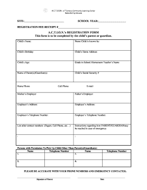 Fillable Online mail daleville k12 al ACTIONs REGISTRATION FORM This form is to be - mail ...