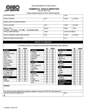 Fillable Online publicsafety ohio COMMERCIAL VEHICLE INSPECTION ...
