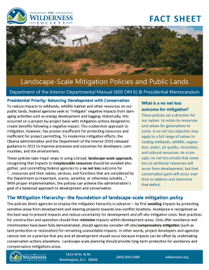 Fillable Online Landscape-Scale Mitigation Policies and Public Lands ...