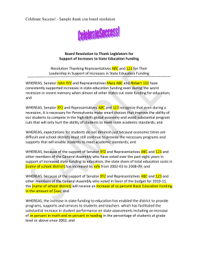 Fillable Online - Sample thank you board resolution Fax Email Print ...