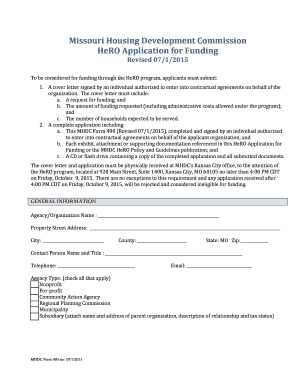 Fillable Online MISSOURI HOUSING DEVELOPMENT COMMISSION - mhdccom Fax ...