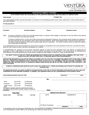 Fillable Online cityofventura 2 EP Encroachment-Permit Form LD - City ...