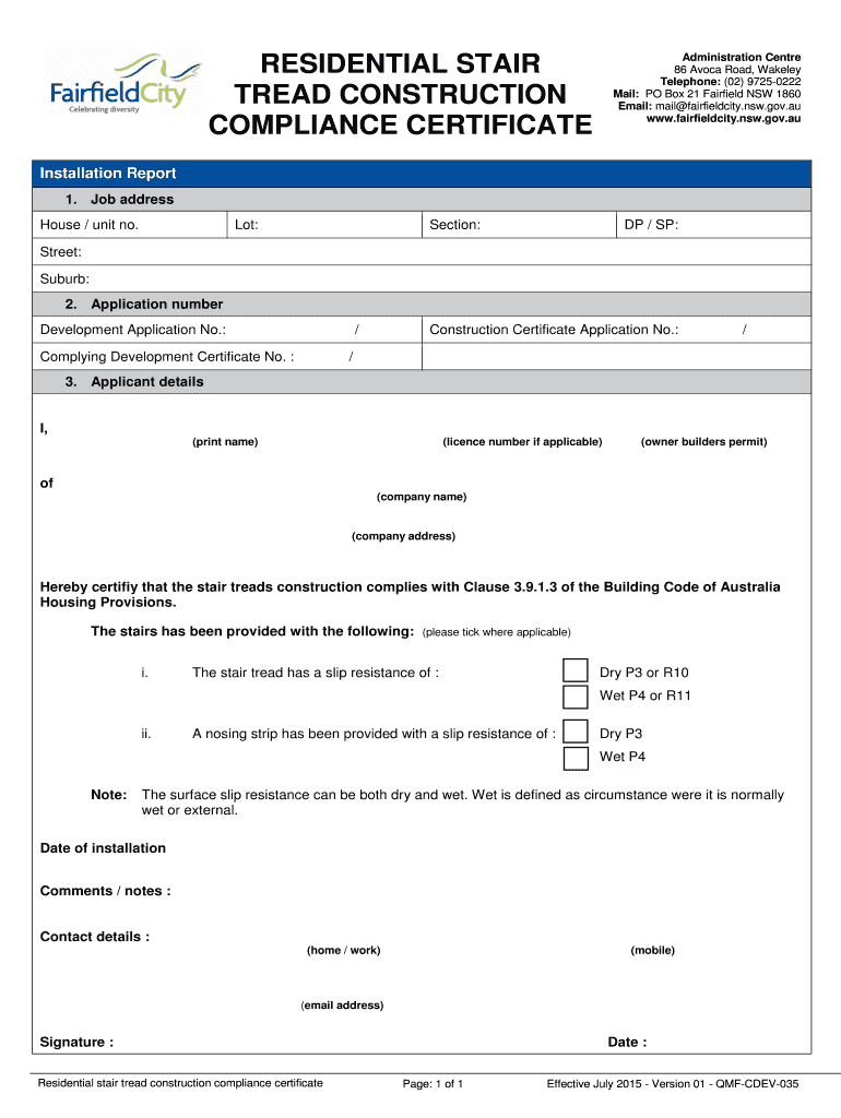 Fillable Online RESIDENTIAL STAIR Fax Email Print - pdfFiller