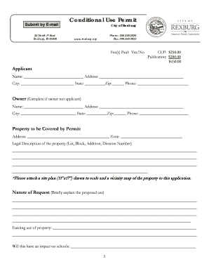 Fillable Online Conditional Use Permit - City of Rexburg Fax Email ...