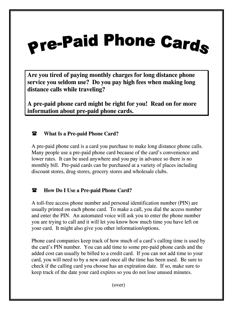 Fillable Online Are you tired of paying monthly charges for long ...