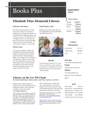 Fillable Online Elizabeth Titus Memorial Library - City of Sullivan Fax ...