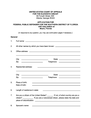 Fillable Online alnd uscourts FEDERAL PUBLIC DEFENDER FOR THE SOUTHERN ...