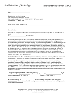 Fillable Online H-1B VISA PETITION LETTER SAMPLE Fax Email Print ...
