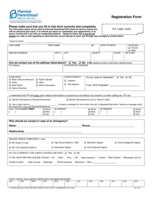 Fillable Online plannedparenthood 105-04-13 Registration form - Planned ...