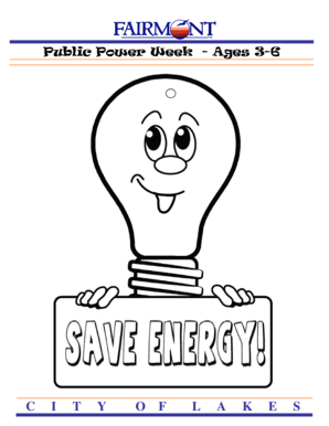 Fillable Online fairmont Public Power Week - Ages 3-6 - Fairmont ...