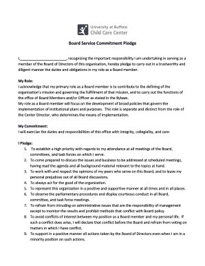 Fillable Online buffalo Board Service Commitment Pledge - bbuffaloedub ...